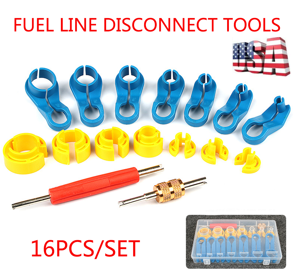 16Pcs A/C Refrigerant Fluorine Pipe Compressor Fuel Line Disconnect ...