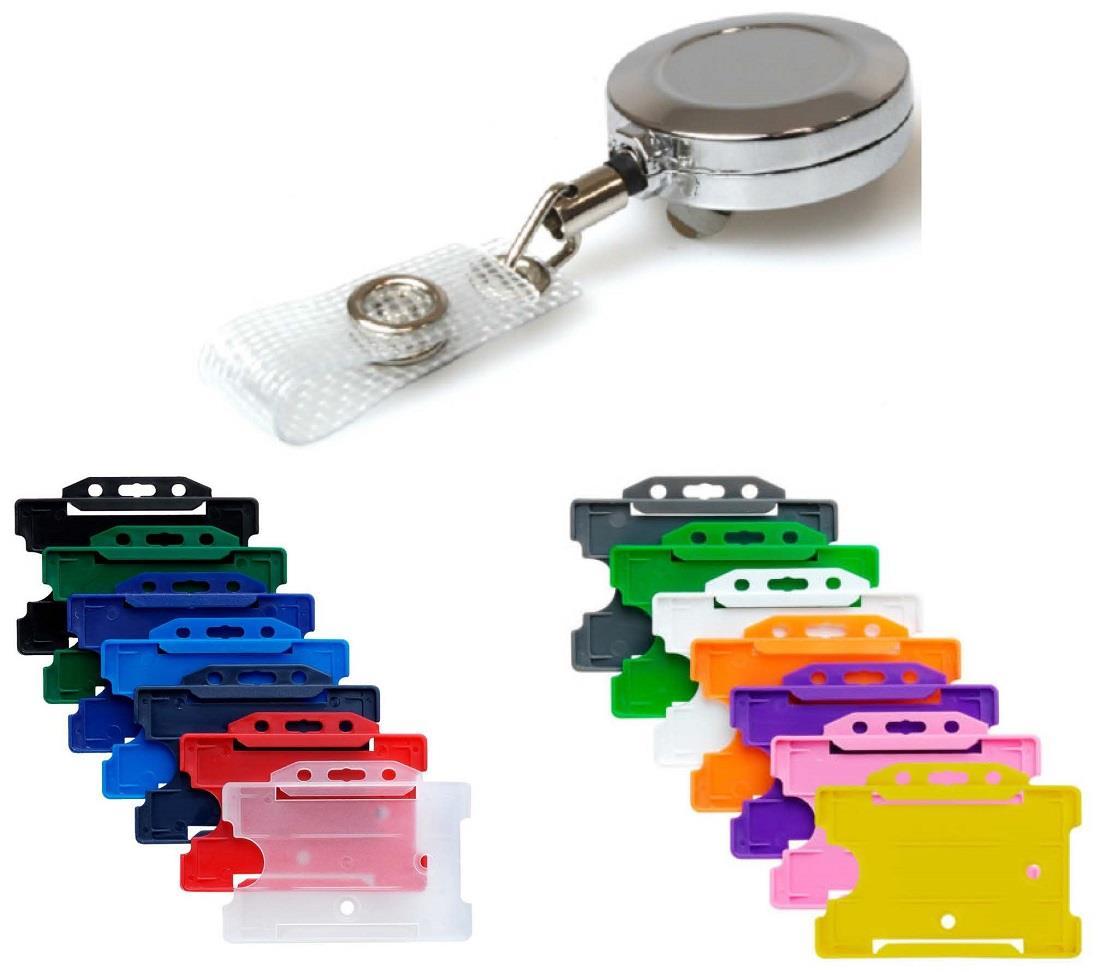 Retractable ID Card Badge Reel Chrome Metal Retractable & ID Card Pass ...