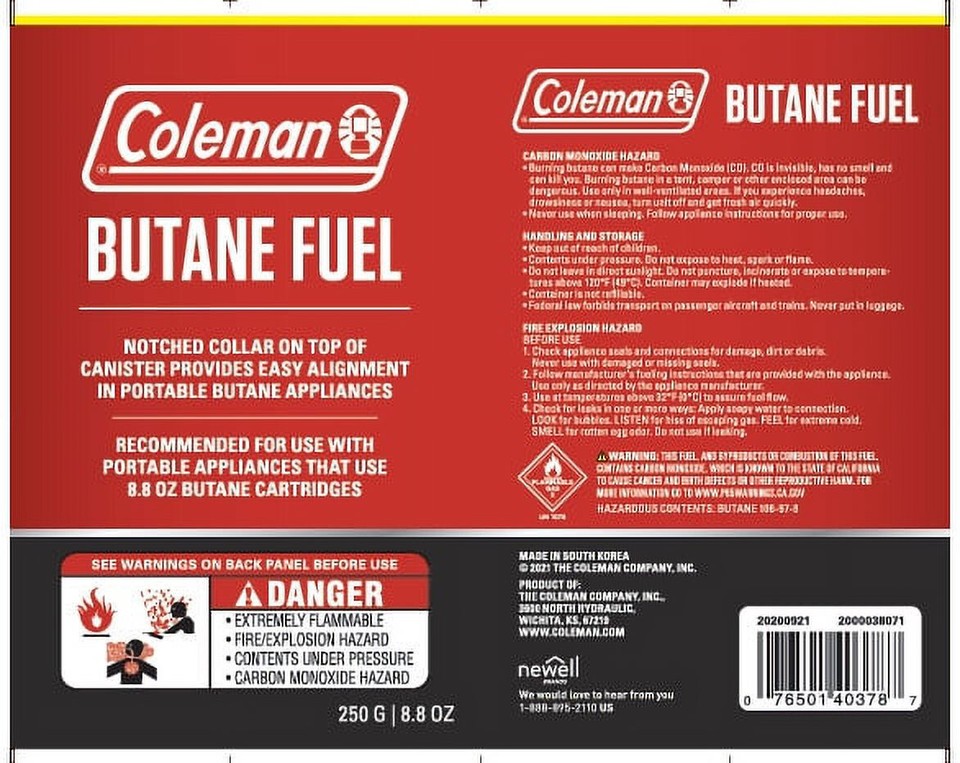 Coleman (PACK OF 2) Butane Canister for Portable Appliances & Stoves 8 ...