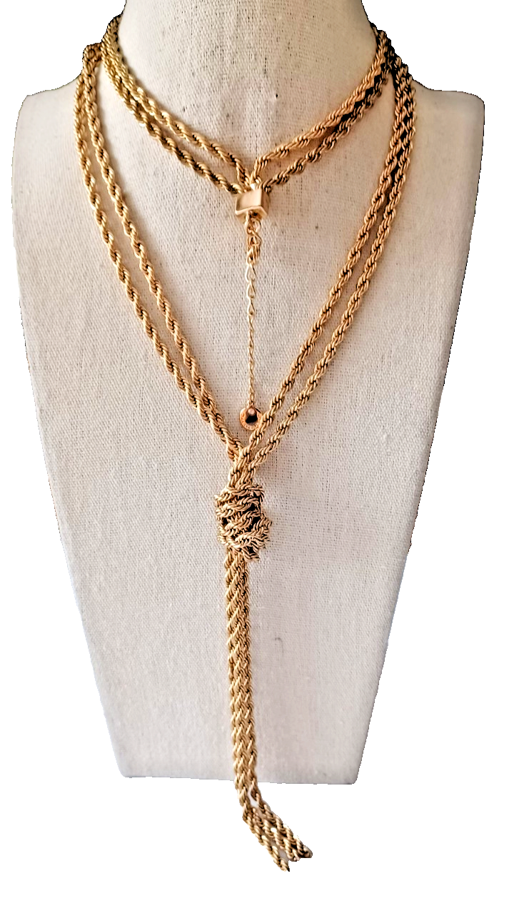 CHARTER CLUB gold tone bib double strand twisted chain necklace 32 ...