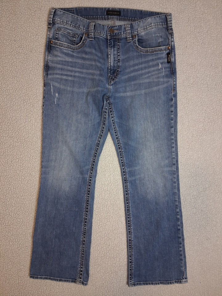Vintage Silver Jeans Men's 34x32 Blue Denim Craig Boot Cut Pants Medium ...