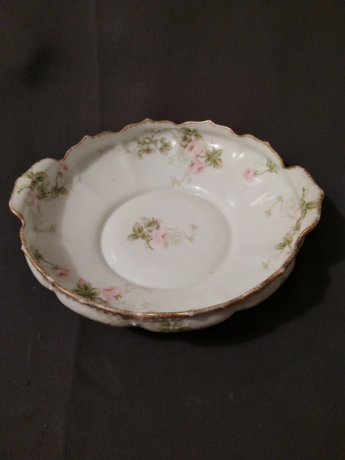 Antique Limoges Elite Works 8 1/2" Scalloped Gold Gilt Serving Bowl ...