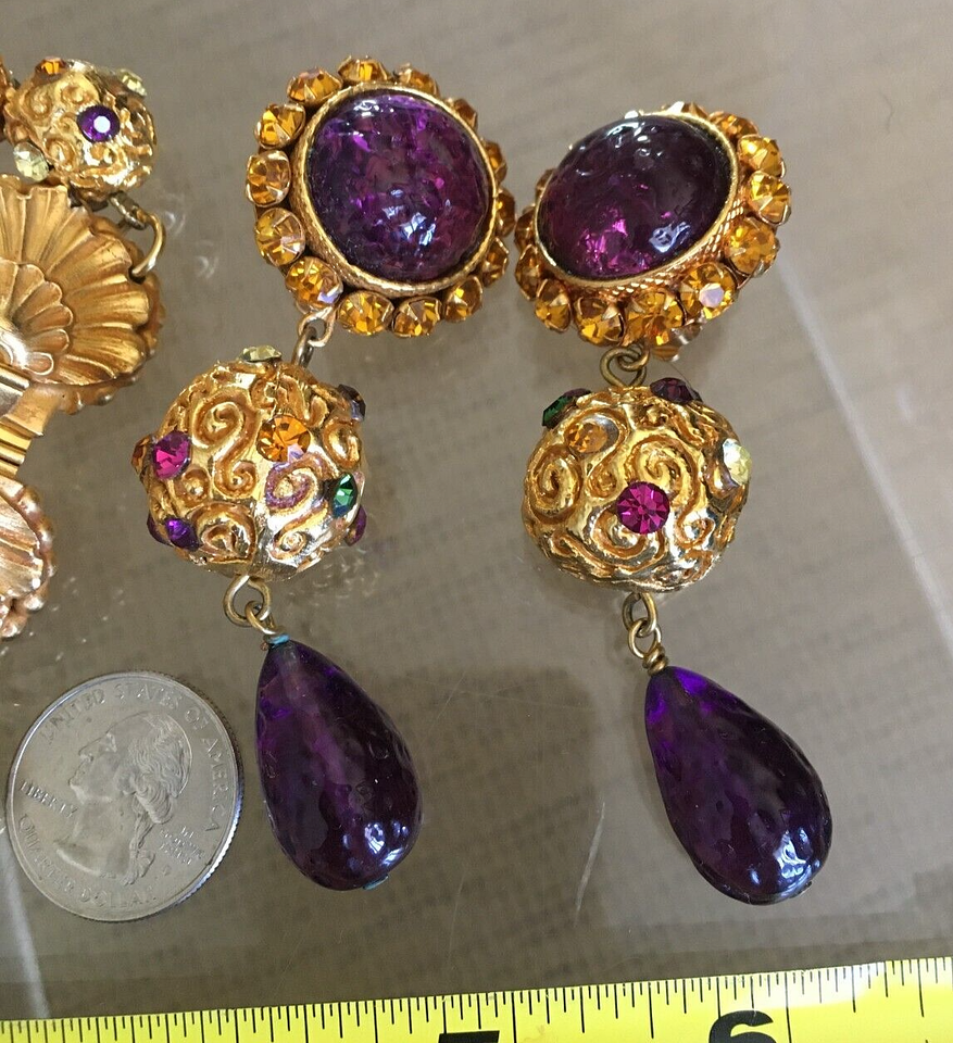 DOMINIQUE AURIENTIS PARIS NAKSHI BALL GEM GRIPOIX GLASS SHELL BRACELET ...