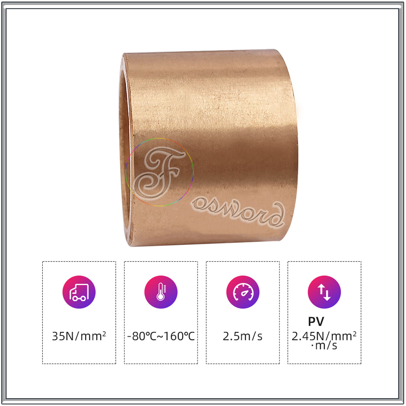 Pure Copper Metric Oilite Plain Sintered Bearing Bushes Bushing Sleeve ...
