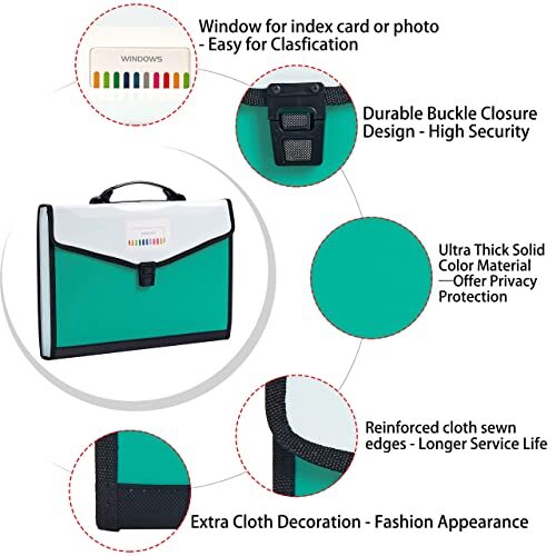 FANWU 13-Pockets Expanding File Folder with Handle, Legal Size, Plastic ...