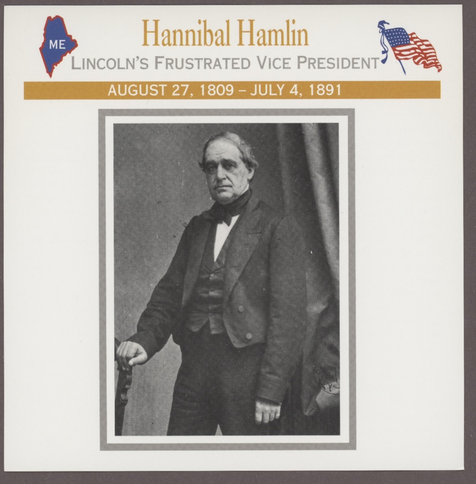 Hannibal Hamlin Atlas Civil War Card Politics Politicians | eBay