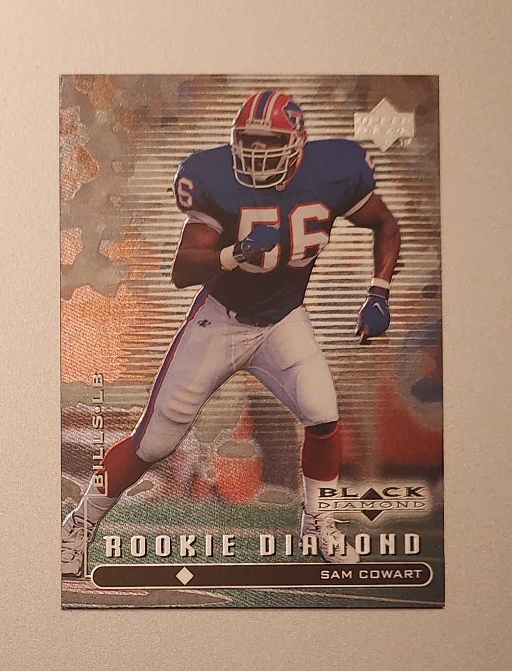 1998 UPPER DECK BLACK FOOTBALL BLACK DIAMOND SAM COWART #107 RC BUFFALO ...