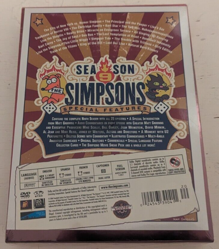 The Simpsons, Season 9, Collectors Edition, Dvd 24543808237 | eBay