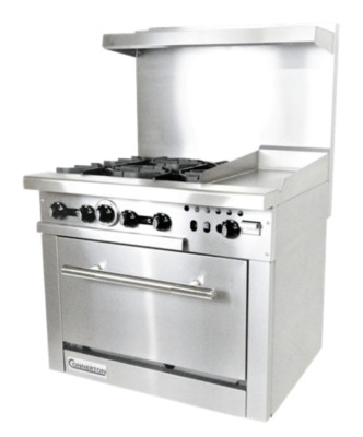 NEW 36" Range 2 Open Burners 24" Griddle Stainless Connerton CN36-2-24G ...