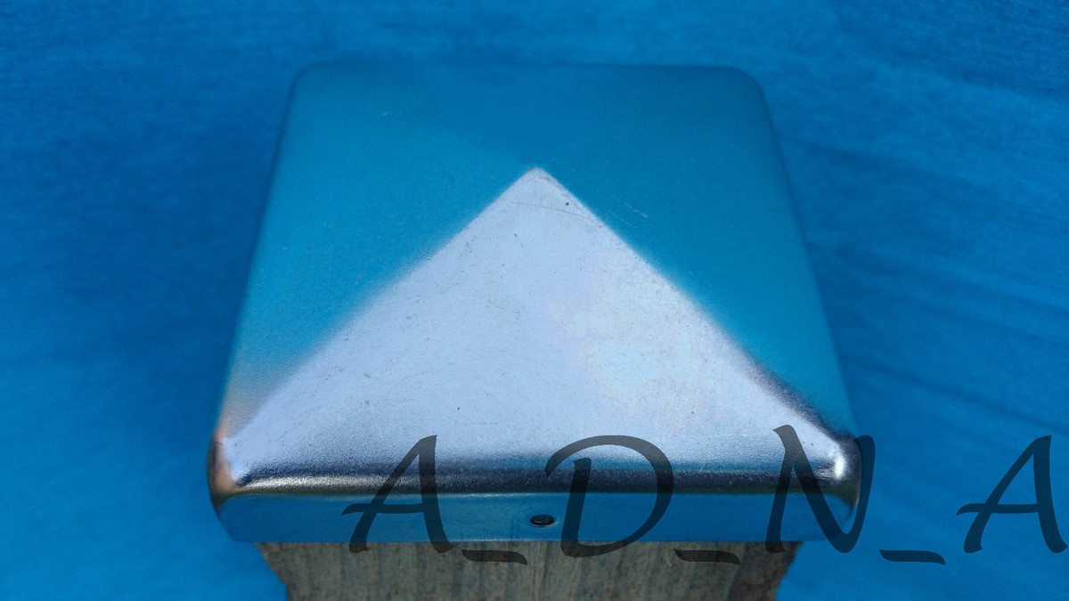 Black Internal Pyramid Fence Cap 80mm X 80mm (3.1") GALVANIZED PYRAMID