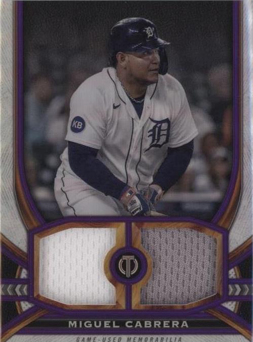 2023 Topps Tribute - Dual Relics Miguel Cabrera #DR-MC Purple /50 (MEM ...