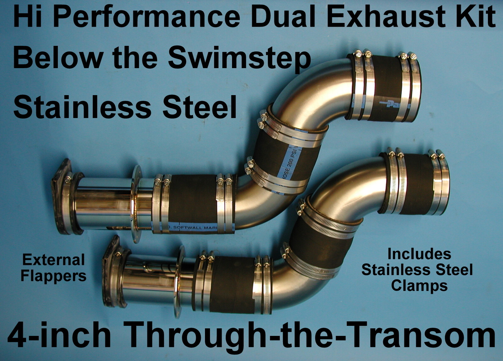 THROUGH THE TRANSOM 4" EXHAUST "S" PIPE KIT DROPS EXHAUST BELOW THE ...
