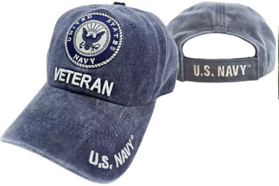 US Navy VETERAN BLUE SUBDUED Emblem Military HAT CAP OFFICIALLY ...