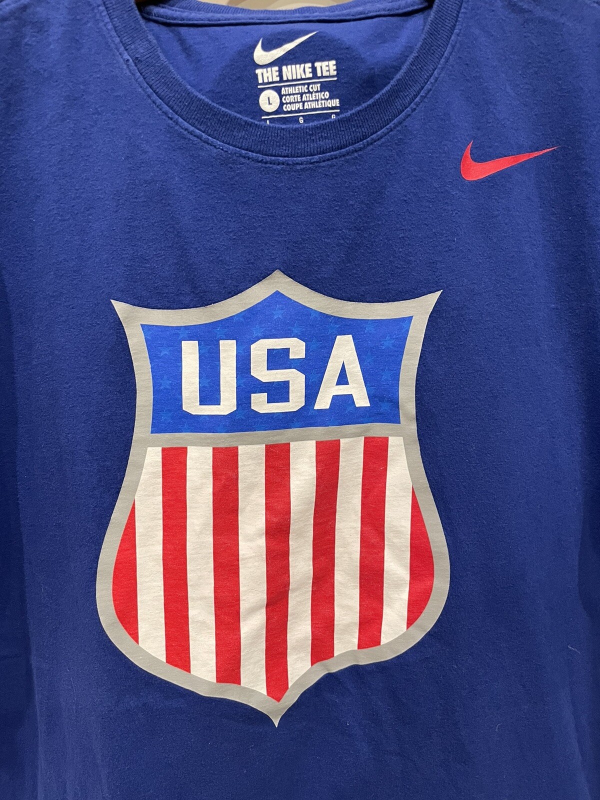 Nike Team USA Hockey Shield T-shirt Athletic Cut Mens Large | eBay