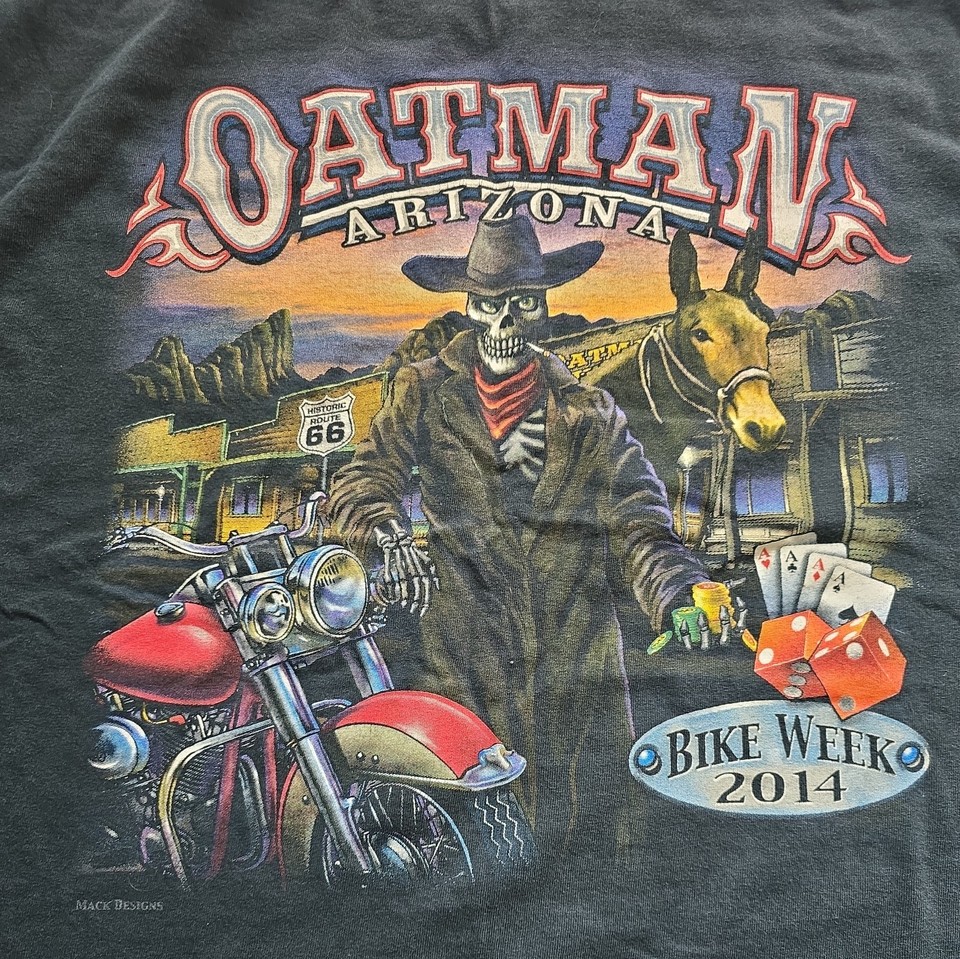 Vintage Oatman Arizona Bike Week 2014 & 2015 T shirts | eBay