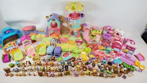 HUGE Hasbro Littlest Pet Shop LPS Huge lot Of 72 Figures Accessories ...