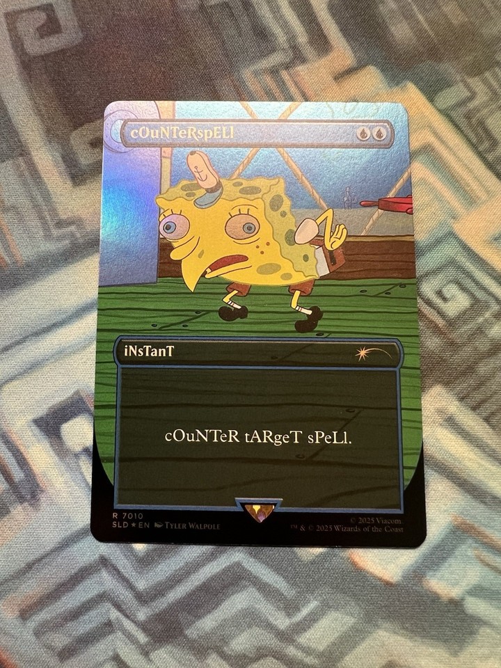 MTG Rainbow Foil cOuNTeRspELl (7010) NM Unplayed SpongeBob Secret Lair ...