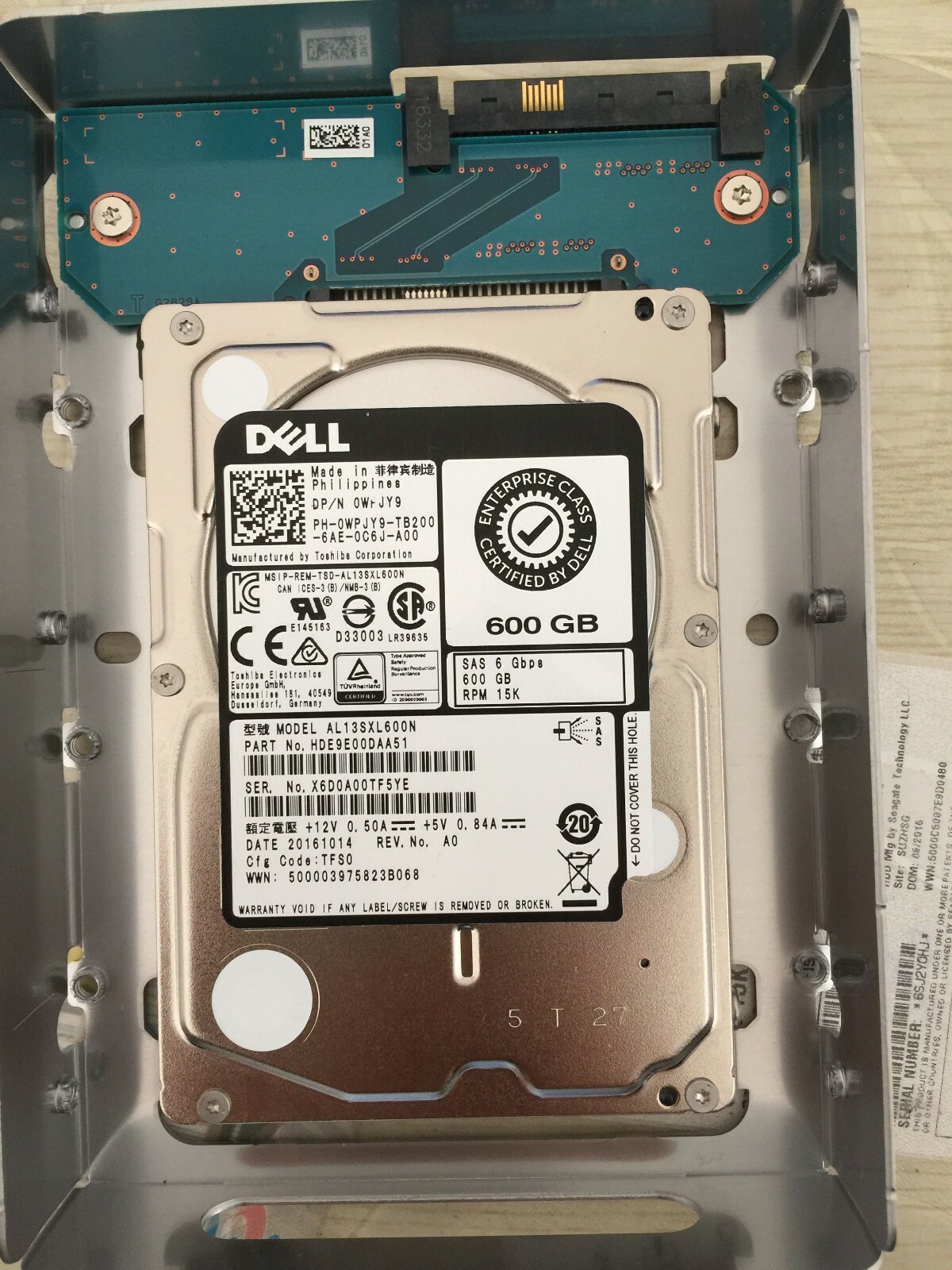 WPJY9 DELL 0WPJY9 600GB 6GB 15K SFF 2.5''-3.5'' SAS HDD AL13SXL600N | eBay