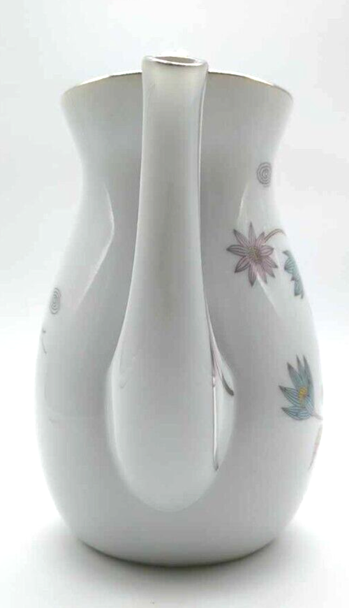 Vintage Mid Century Modern Oriental Lotus Tea Pot By Yamaka Silver Trim ...