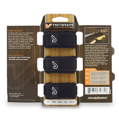 3-PACK Gruv Gear FretWraps String Muters Dampenersl Black SMALL | eBay