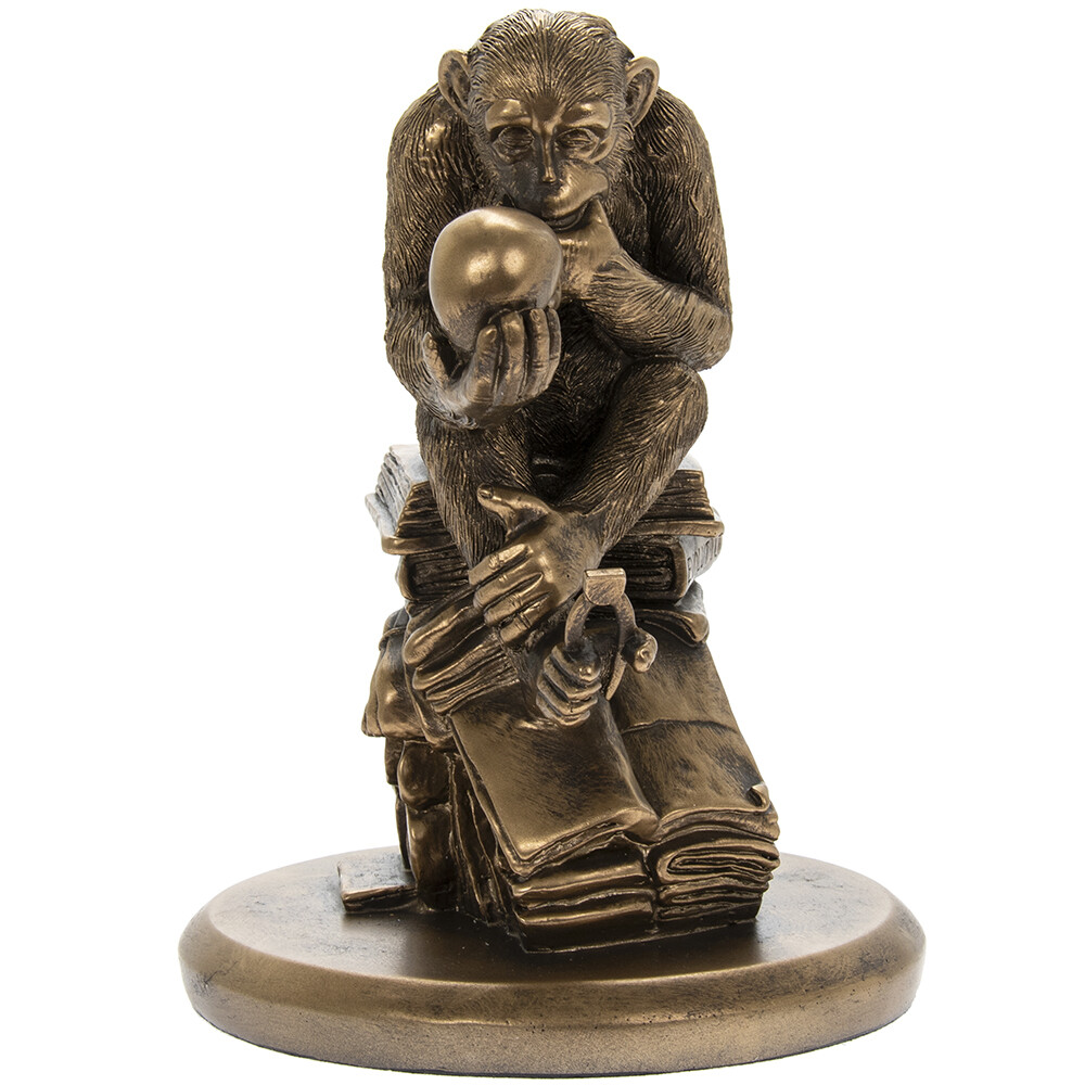 Darwins Ape Philosophising Monkey Ornament Bronze Finish Resin Statue ...