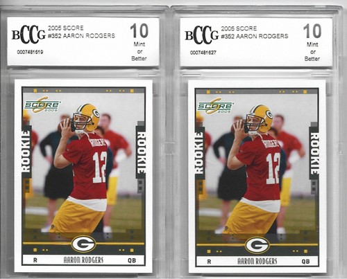 Lot Of 2 Mint 2005 Score #352 Aaron Rodgers Rookie Cards Both Graded ...