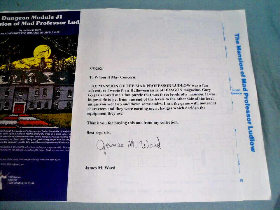 AD&D - J1 THE MANSION OF MAD PROFESSOR LUDLOW (ULTRA RARE TSR MODULE ...