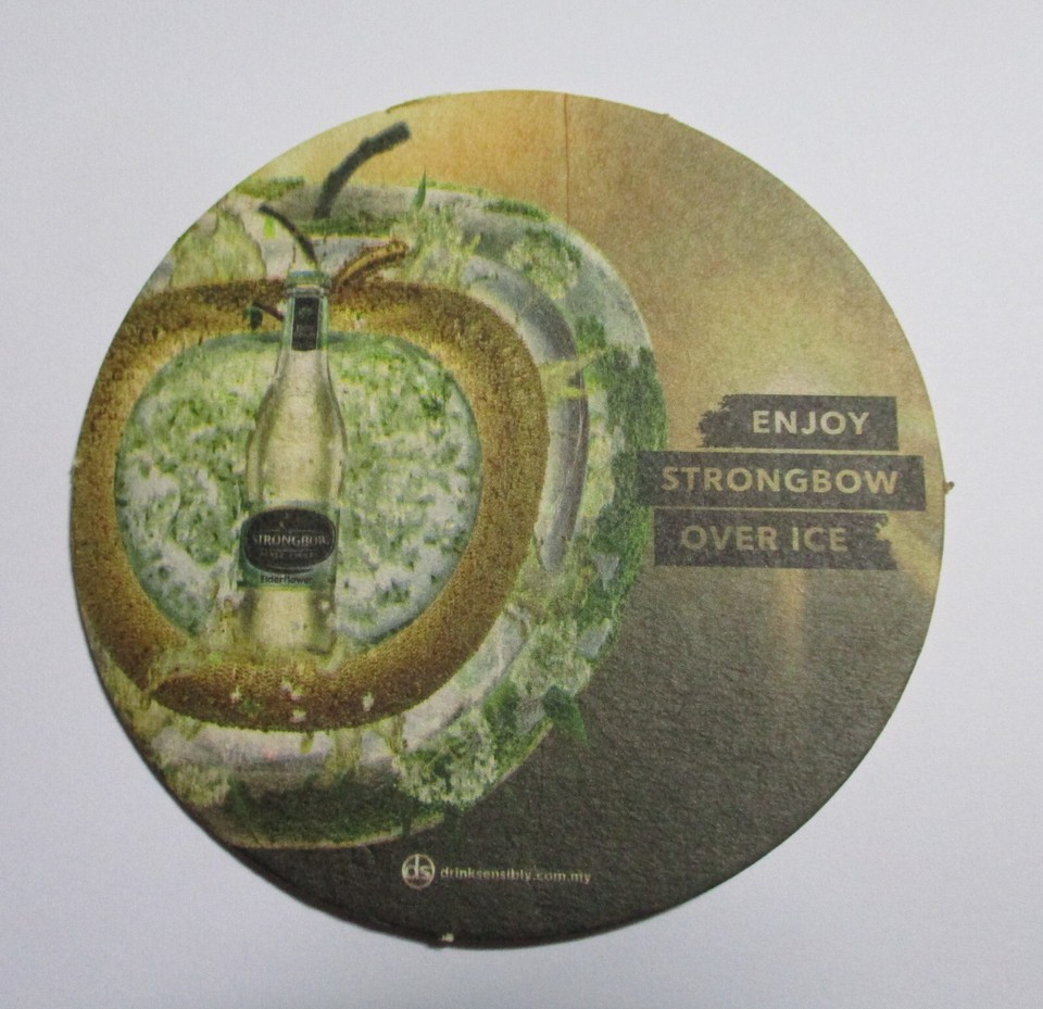 STRONGBOW CIDER - APPLE OVER ICE Drin Mat Coaster MALAYSIA 2016 ...