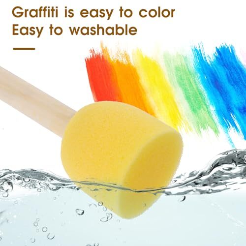4PCS Round Sponges Brush Set Circle Art Sponge Brushes Paint Sponges ...