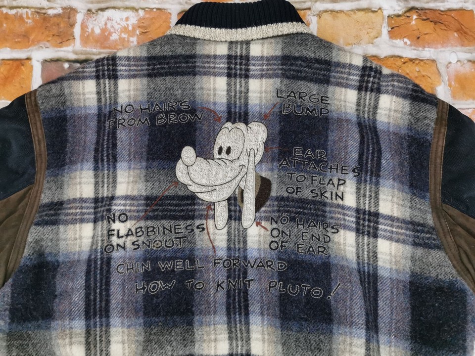 Iceberg Vintage Winter Jacket Dog Pluto Walt Disney Checked Blue Gr XL ...