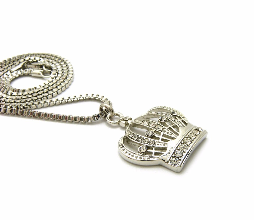 NEW CROWN PENDANT & 24" BOX/CUBAN/ROPE CHAIN HIP HOP NECKLACES - XMP75 ...