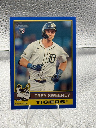 Trey Sweeney 2025 Topps Heritage #432 RC Rookie Card Blue Border ...