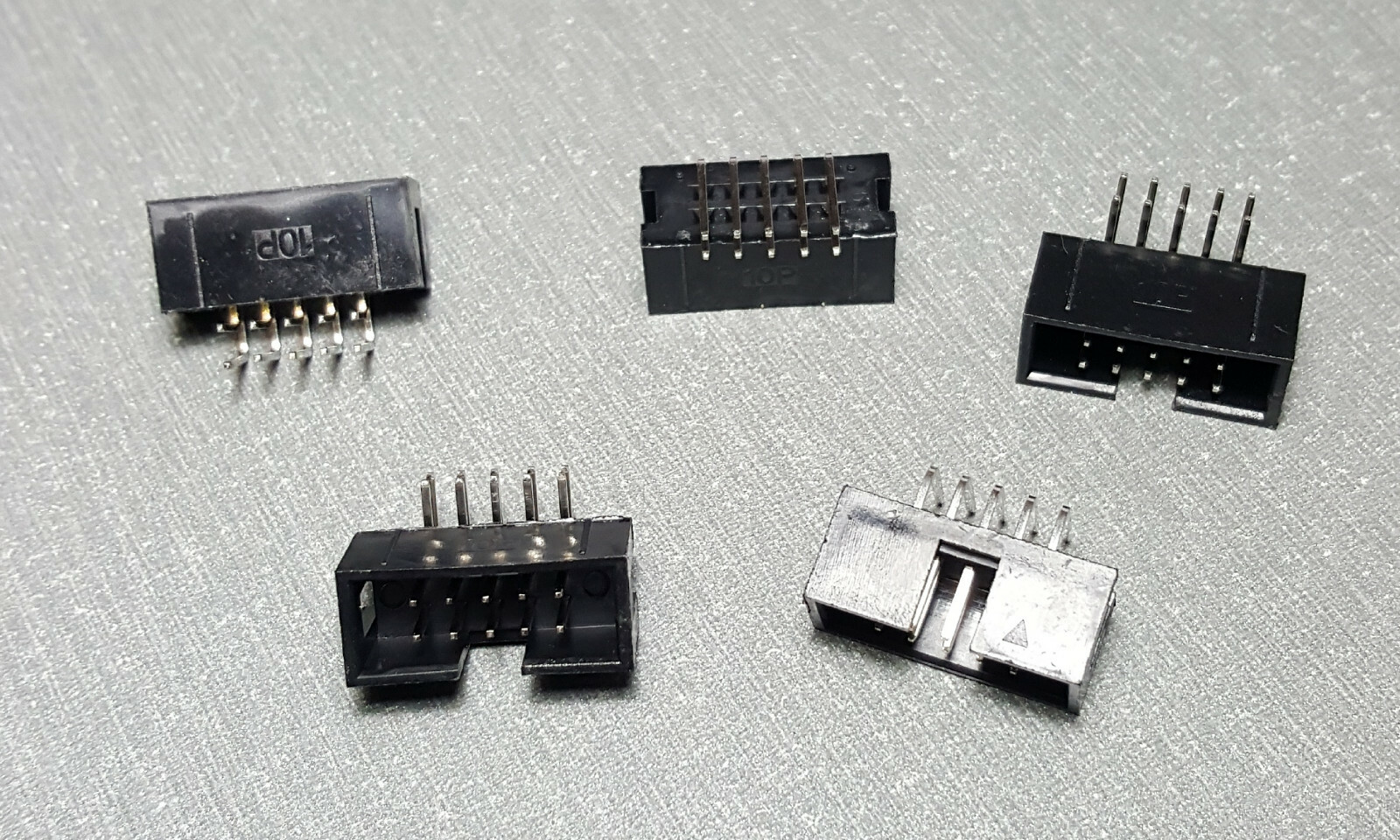 10 Pin IDC Socket Right Angle PCB Mount 2.54mm 2x5 Male Box header Pack ...