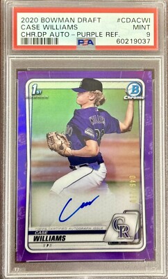 2020 Bowman Chrome Draft Case Williams 1st Purple Refractor Auto 46/250 ...