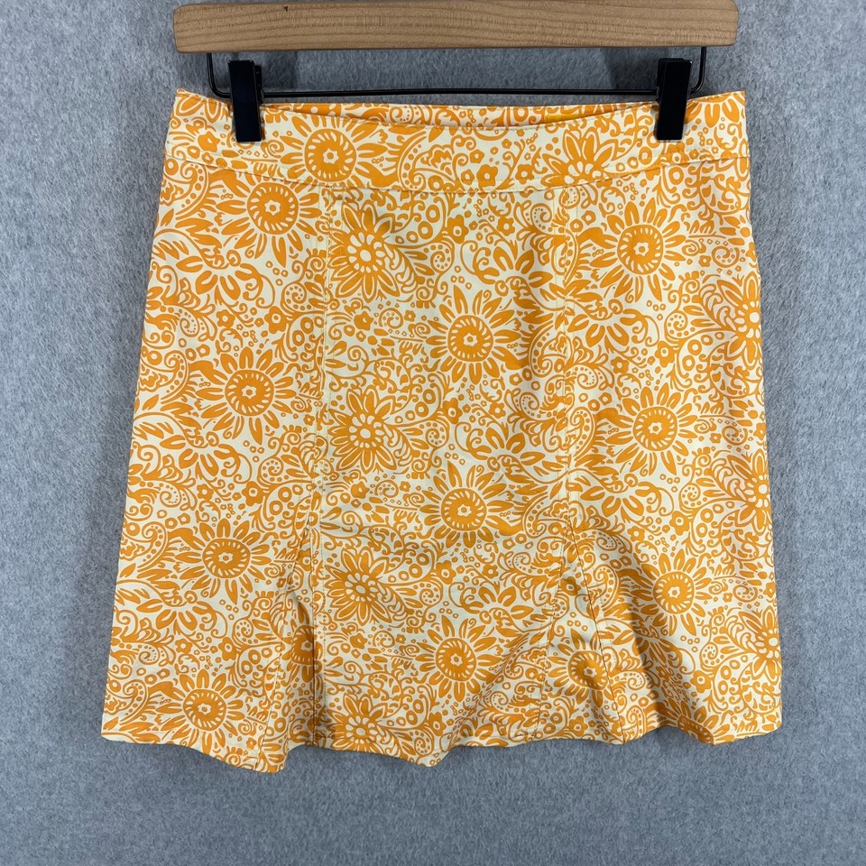 Rip Skirt Womens Small Yellow 201 Damask Citrus Hawaiian Tropical ...