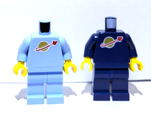 Lego Minifigure Classic Space Bright Light Blue Dark Blue Astronaut Lot ...