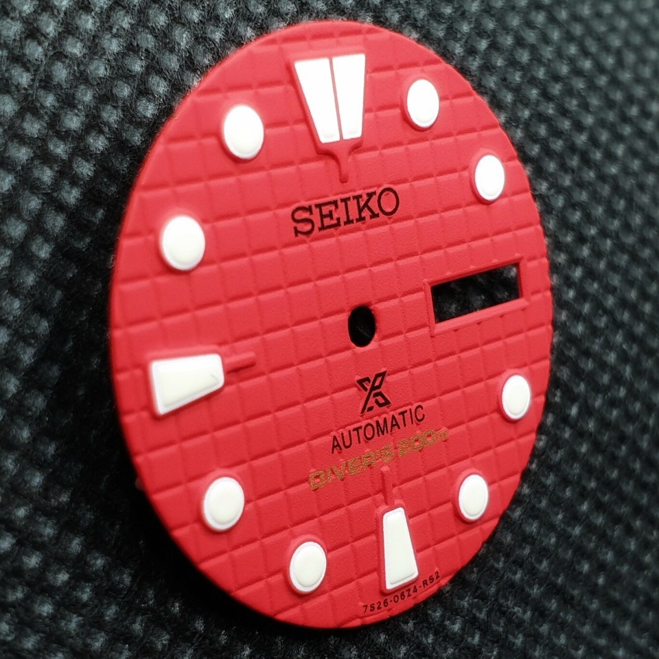 New KING TURTLE WAFFLE PROSPEX Dial Red NH36 4R36 7S26 SKX007 w ...