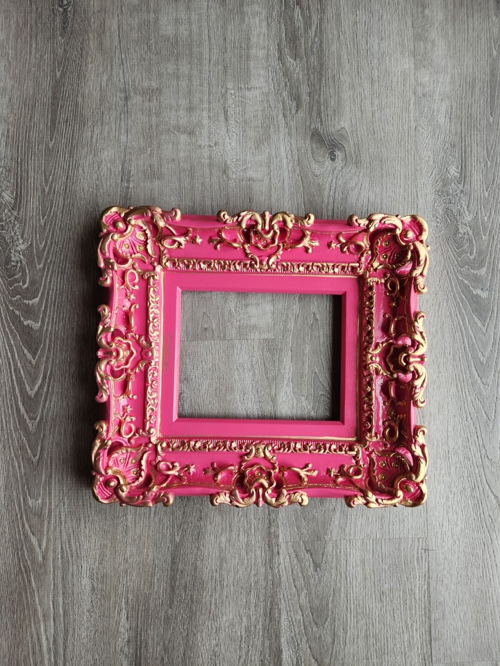 8x10 Pink wall picture frame, art cottage chic frames for photos canvas ...