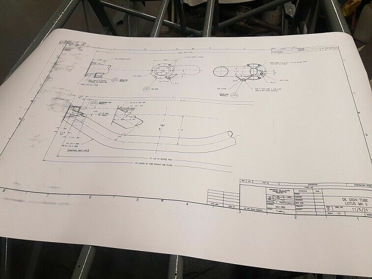 Lotus eleven chassis blueprints plus De dion tube drawings | eBay