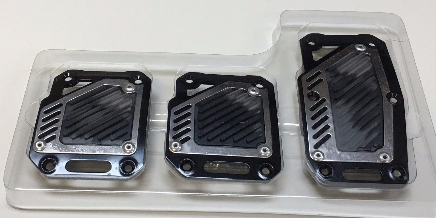3PC SET BLACK BRAKE GAS CLUTCH RACING PEDAL PADS MANUAL TRANSMISS. PDL ...