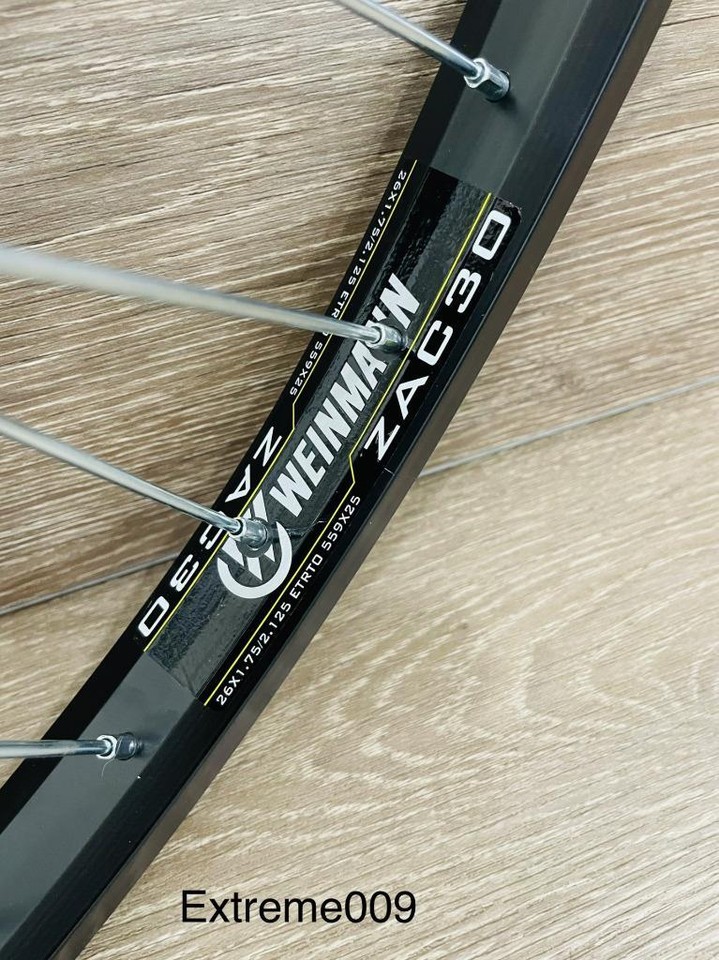 26" Weinmann Bicycle Alloy Black Chrome Wheels 36 Spoke Front & Rear ...