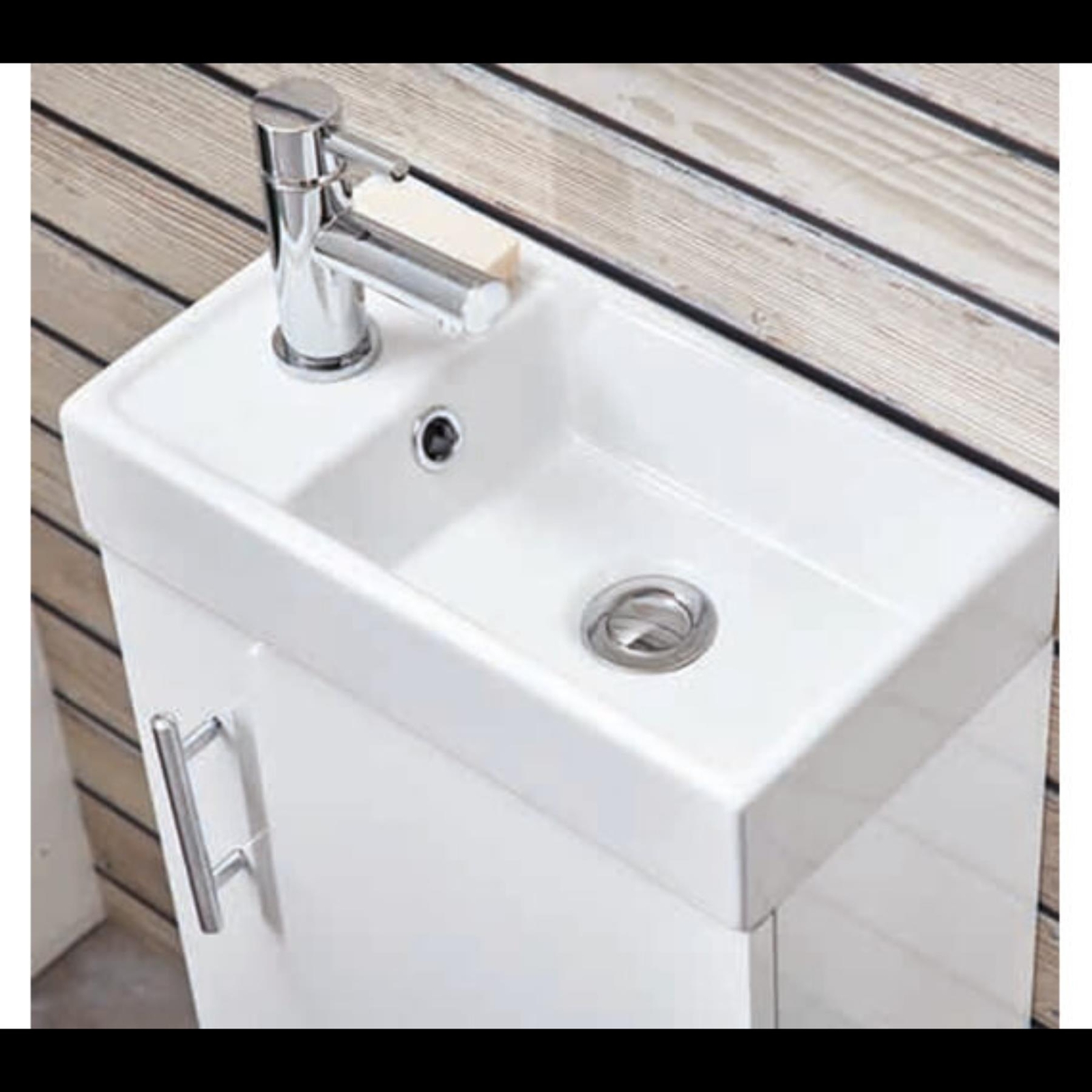 Vanity Unit Bathroom Cloakroom Gloss White Furniture Basin Including ...