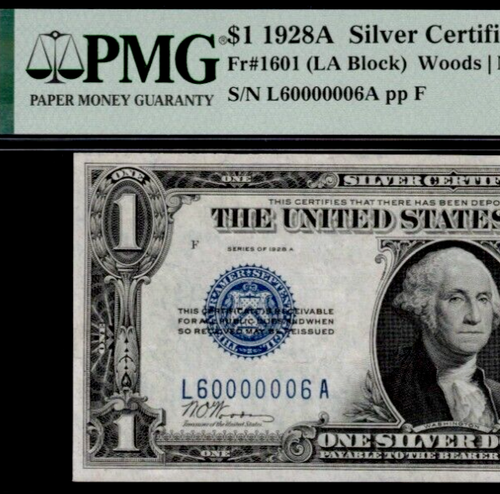 1928A $1 Silver Certificate - PMG 58EPQ - Fancy Radar Serial Number ...