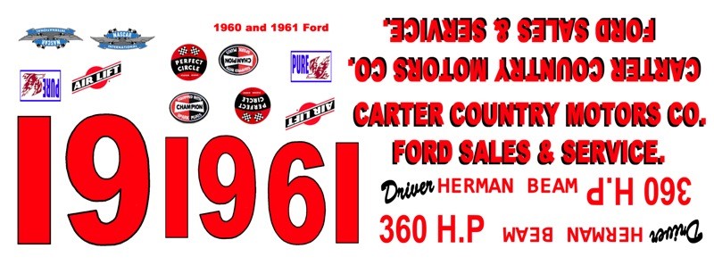 #19 Herman Beam Carter Country Motors 1960-61 Ford 1/43rd Scale Slot ...