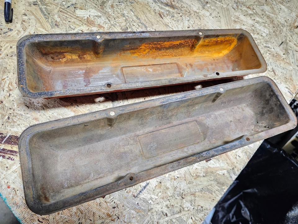 327 Valve Cover Rocker Arm Covers PAIR 62-66 C2 Corvette OEM USED ...