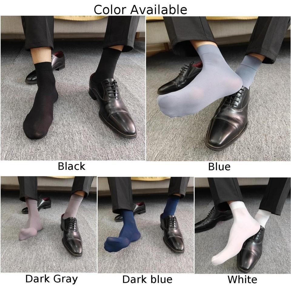 Ultra-thin Sheer Socks Men Tube Socks Business Meetings Fit EUR Size 36 ...