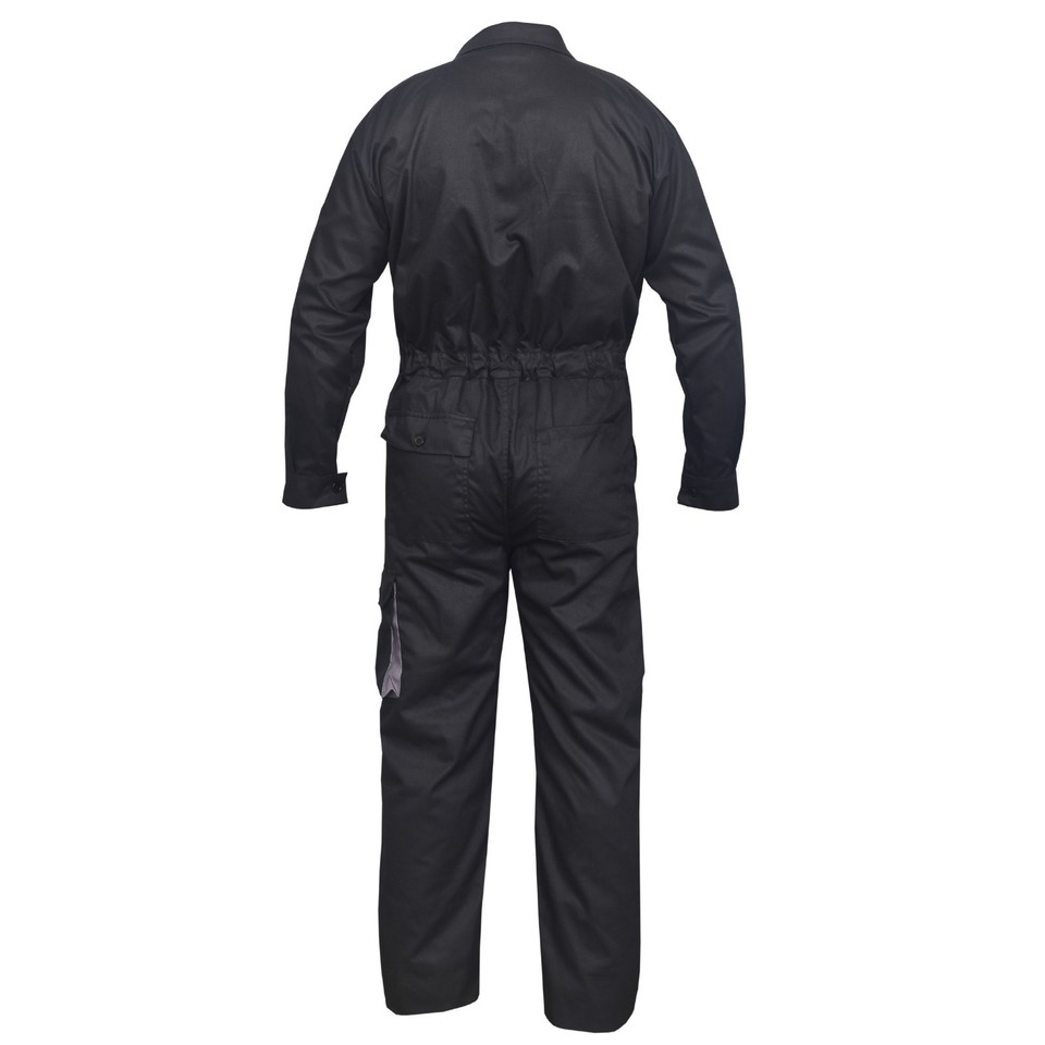 Black Work Wear Men's Overalls Boiler Suit Coveralls Mechanics ...