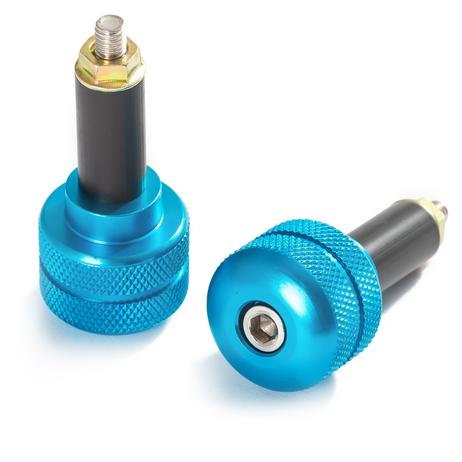 2x Handlebar Bar Ends Motorbike Plug Motorcycle Grips Universal Blue | eBay