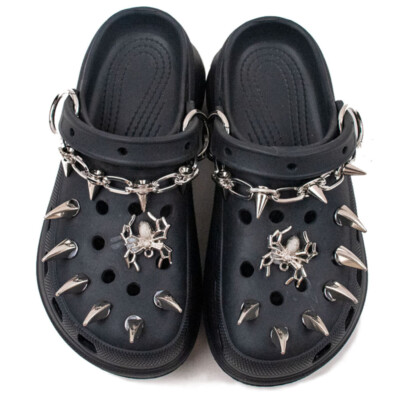 Vintage Crocs Shoe Charms Punk Chains Buckle Decoration for Clog ...