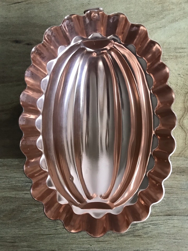 Vintage Copper Jello Mold Aspic Wall Hanger Fluted Pumpkin Squash Melon ...
